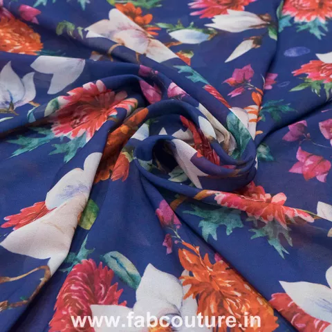 Printed Georgette, Georgette Fabric Wholesalers, FabCouture.in